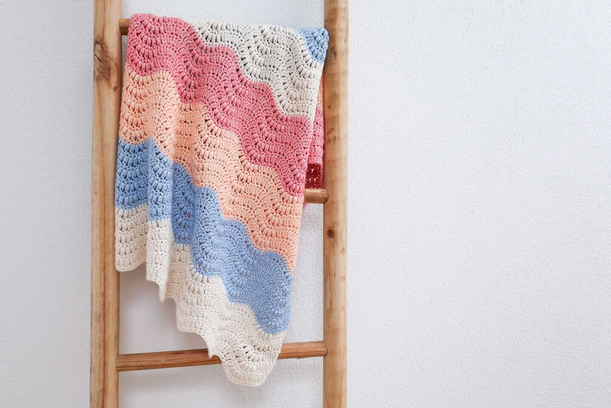 Crochet Baby Blanket Pastel Wave - Free Pattern | Croby Patterns